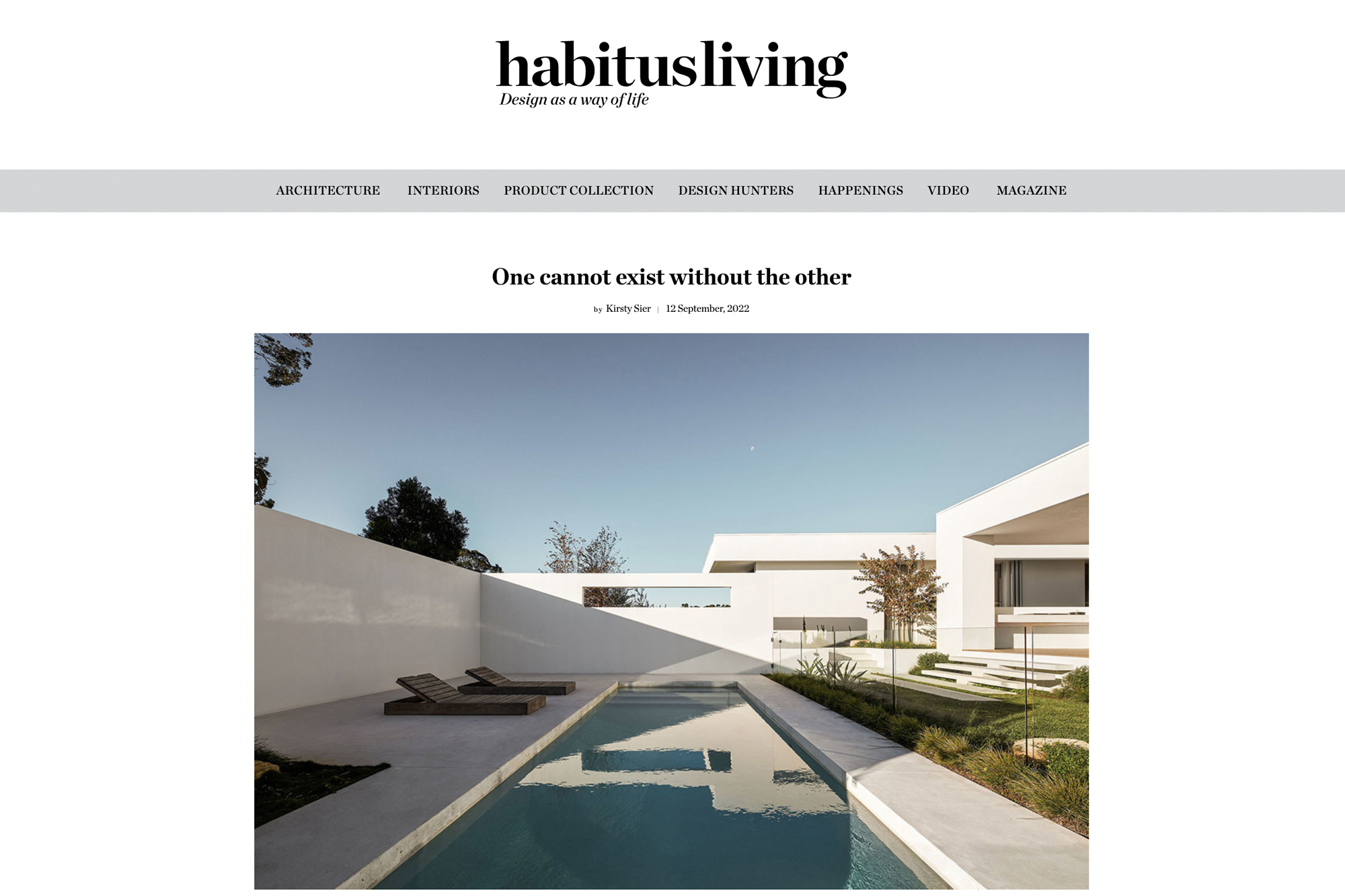 HABITUS LIVING - "ONE CANNOT EXIST WITHOUT THE OTHER" - Davis Architects